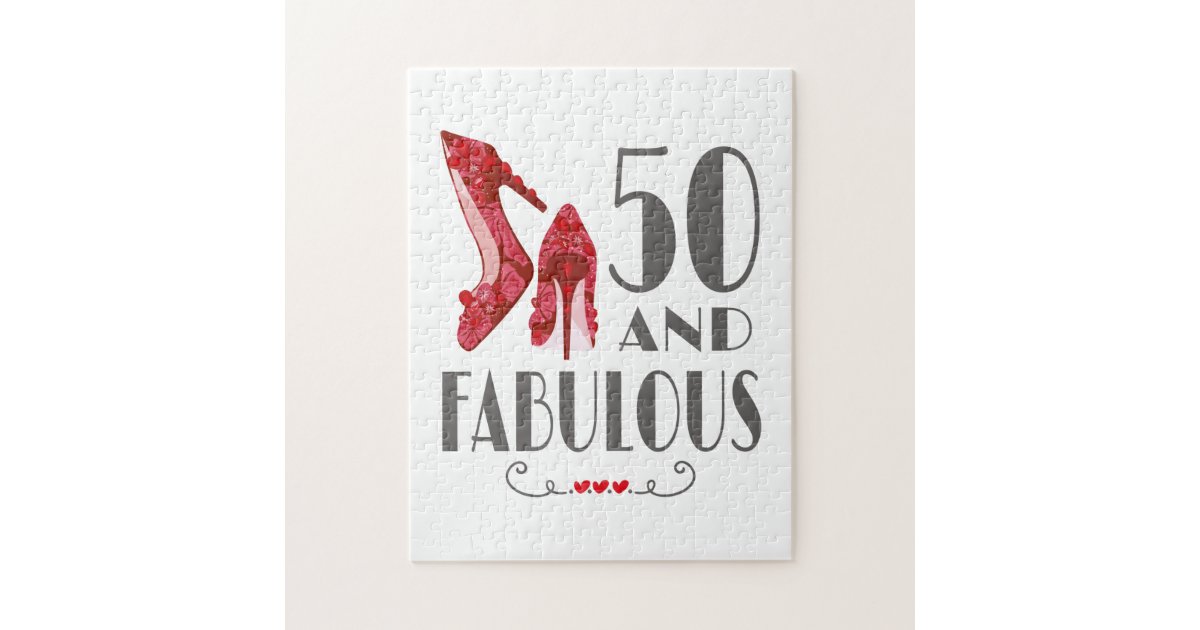 50th Birthday Gift Im 50 And Fabulous Gift Jigsaw Puzzle | Zazzle
