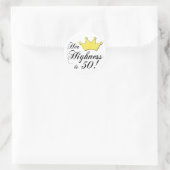 50th birthday gifts, Her highness is 50! Classic Round Sticker | Zazzle