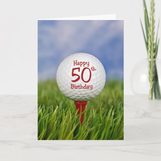 50th Birthday Golf Ball Card | Zazzle.com