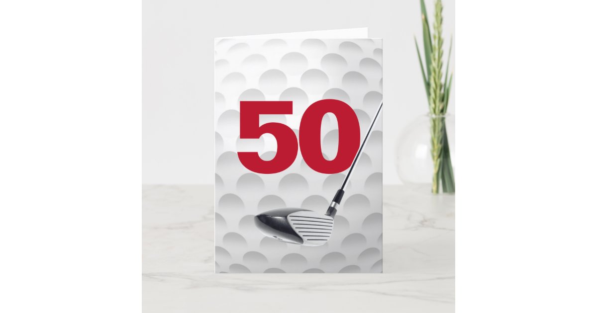 50th Birthday Golf Ball Design Card | Zazzle