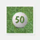 50th Birthday Golf Ball on Grass Napkins | Zazzle