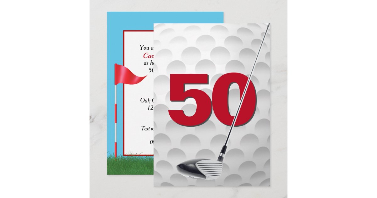 50th Birthday Golf Theme Party Invitation | Zazzle