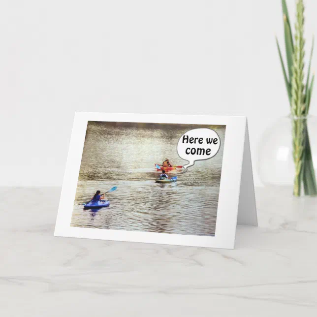 **50th BIRTHDAY** GREETING CARD KAYAK STYLE | Zazzle