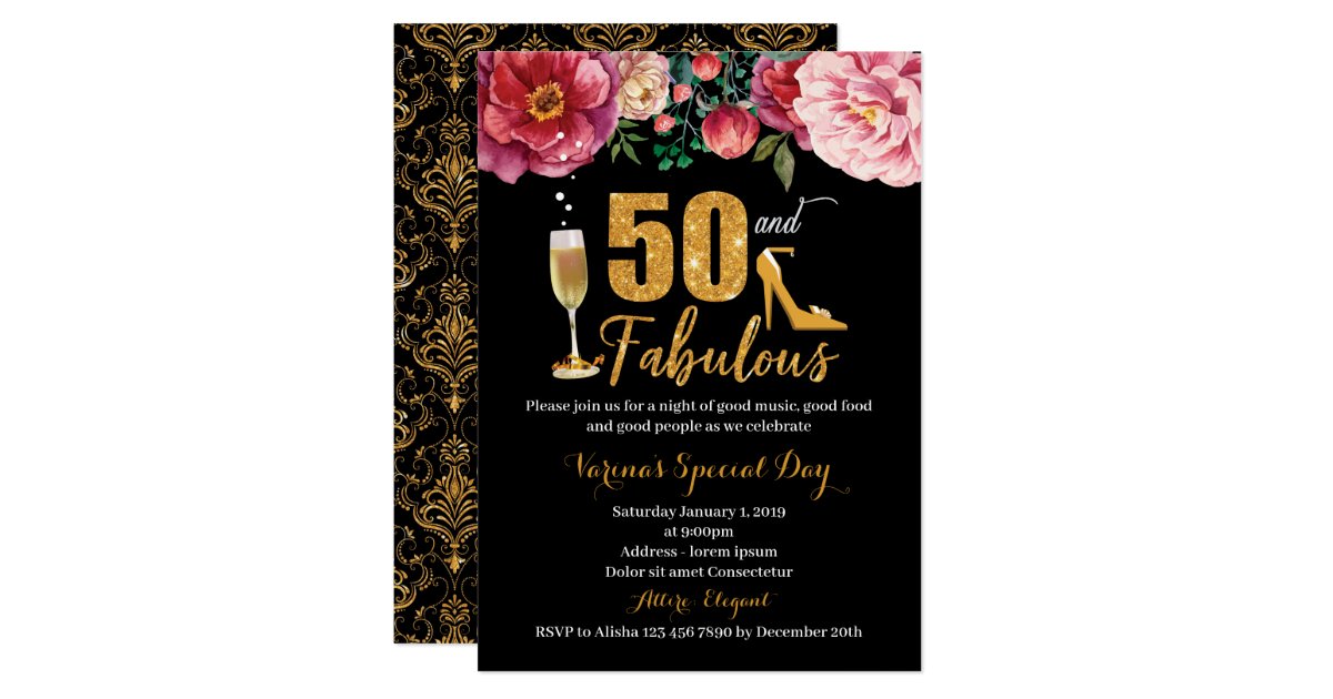 50th Birthday Invitation for Women | Zazzle.com