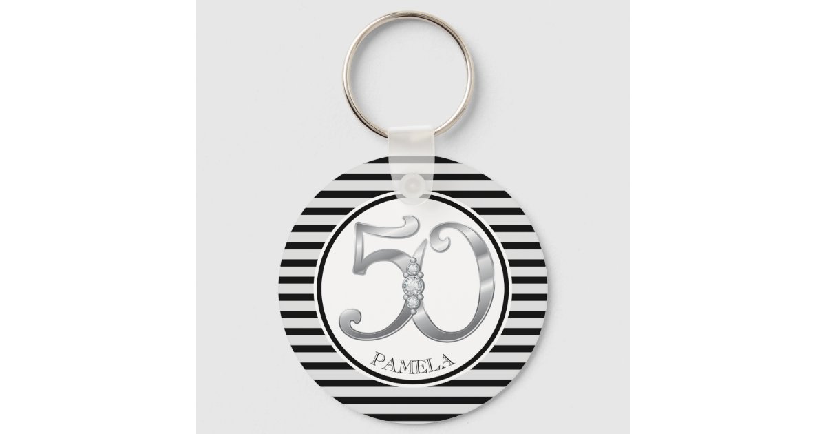 50th Birthday Keychain | Zazzle