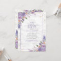 50th Birthday Lavender Lilac Marble Gold Botanical Invitation | Zazzle