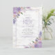 50th Birthday Lavender Lilac Marble Gold Botanical Invitation | Zazzle