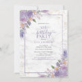 50th Birthday Lavender Lilac Marble Gold Botanical Invitation | Zazzle