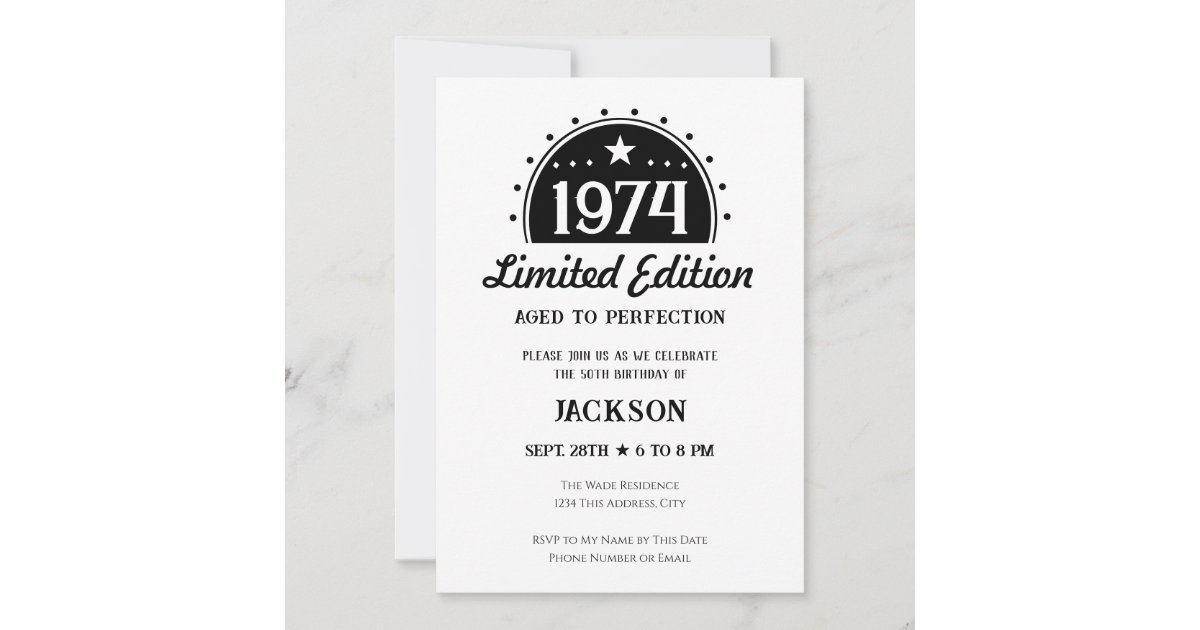 50th Birthday Limited Edition Invitation | Zazzle