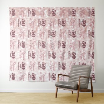 50th Birthday Modern Elegant Party Rose Gold Tapestry | Zazzle