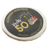 50th Birthday Name Guitars Music Rock 50 Sugar Cookie | Zazzle