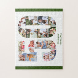 50th Birthday Number 50 Photo Collage 17 Picture Jigsaw Puzzle | Zazzle