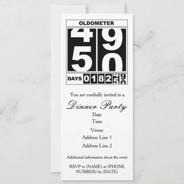 50th Birthday Oldometer Invitation Zazzle