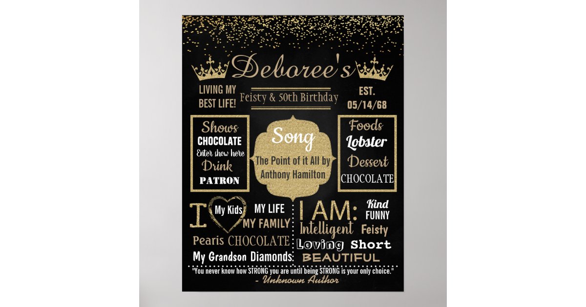 50th Birthday Party Chalkboard sign board | Zazzle