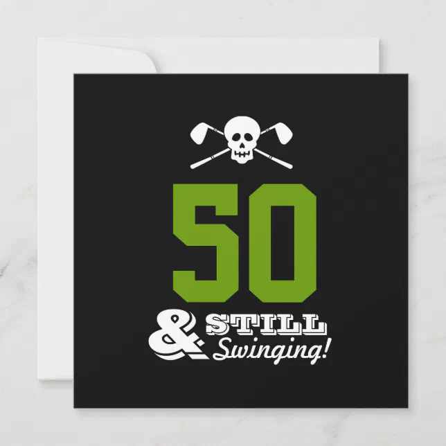 50th Birthday Party Golf - Still Swinging! Custom Invitation | Zazzle