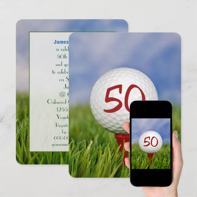 50th Birthday Party Golf theme Invitation | Zazzle