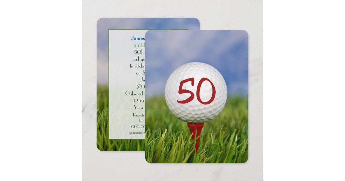 50th Birthday Party Golf theme Invitation | Zazzle