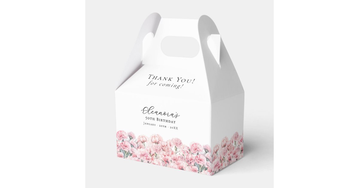 50th Birthday Party January Birth Month Flower Favor Boxes | Zazzle