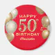 50th Birthday Party Red and Gold Balloons Magnet | Zazzle