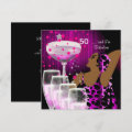 50th Birthday Party Retro Diva Fabulous Pink Invitation | Zazzle