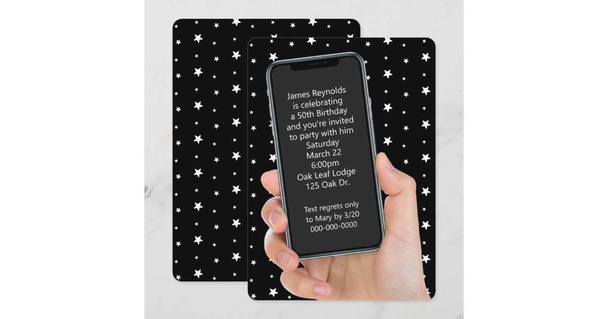 50th Birthday Party Text Message Invitation | Zazzle