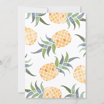 50th Birthday Party Tropical Watercolor Pineapple Invitation | Zazzle
