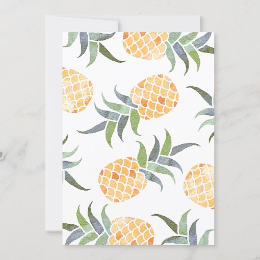 50th Birthday Party Tropical Watercolor Pineapple Invitation | Zazzle