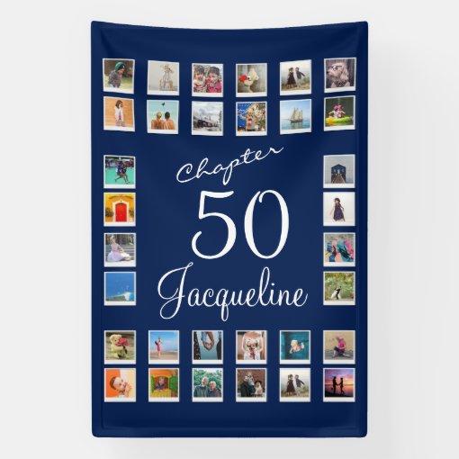 50th Birthday Photo Collage Chapter 50 Banner | Zazzle