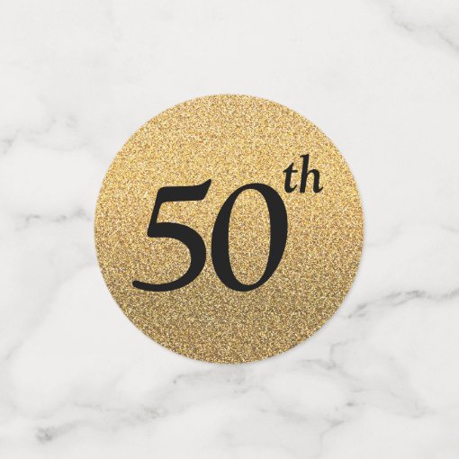 50th Birthday Photo Gold Glitter Table Confetti | Zazzle