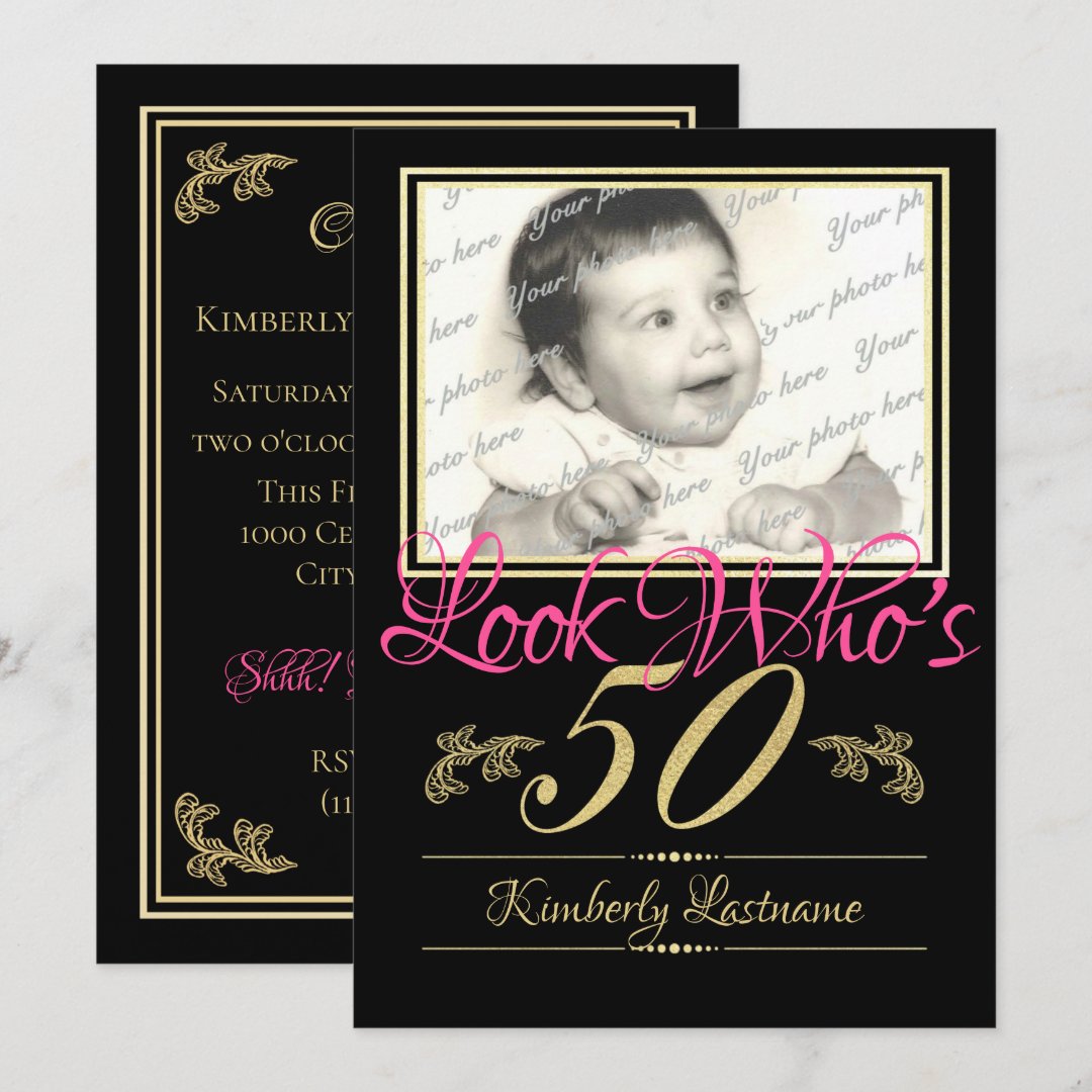 50th Birthday Photo Invitation | Zazzle