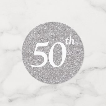 50th Birthday Photo Silver Glitter Table Confetti | Zazzle