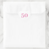 50th Birthday Pink Custom Age Number Fifty Trendy Heart Sticker | Zazzle