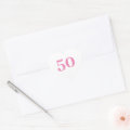 50th Birthday Pink Custom Age Number Fifty Trendy Heart Sticker | Zazzle