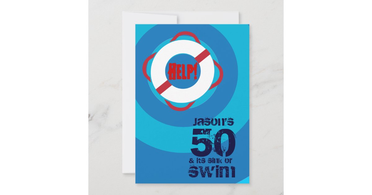 50th Birthday Pool Party Invitation | Zazzle