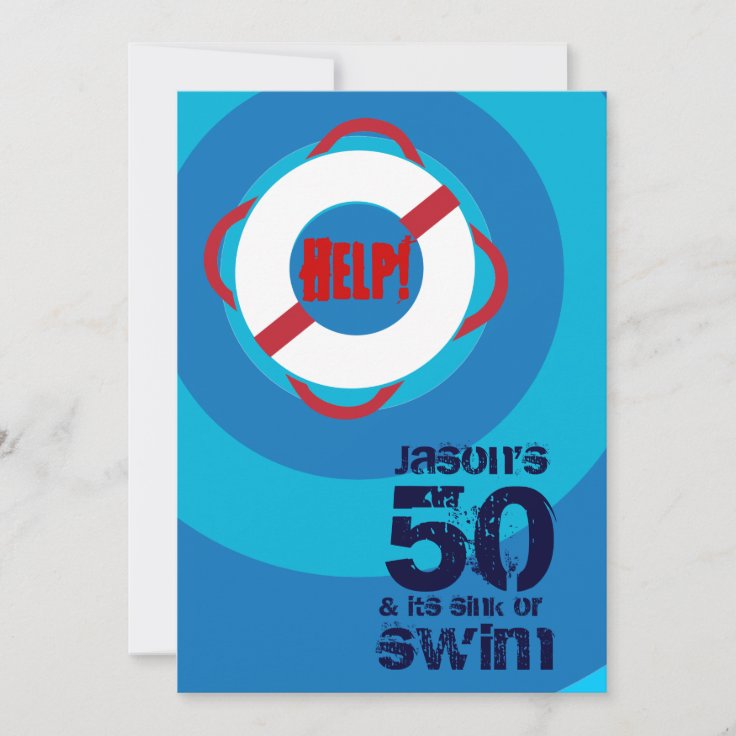 50th Birthday Pool Party Invitation | Zazzle