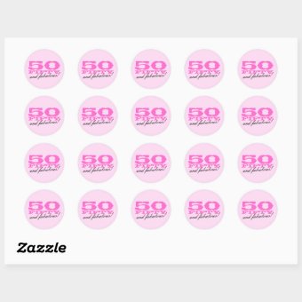 50th Birthday stickers | 50 and fabulous | Zazzle