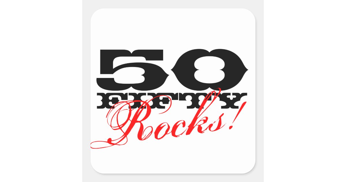50th Birthday stickers | 50 Rocks! | Zazzle