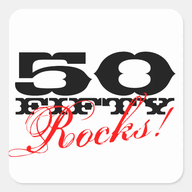 50th Birthday stickers | 50 Rocks! | Zazzle