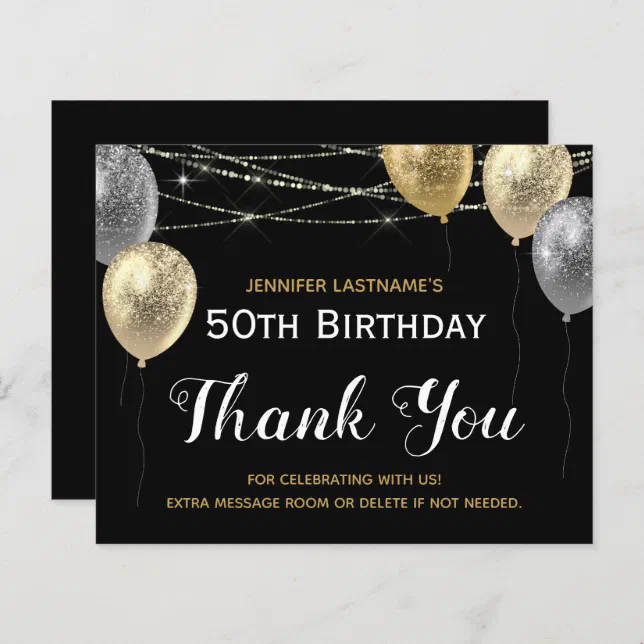 50th Birthday Thank You | Zazzle