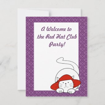 50th Birthday Welcome to the Red Hat Club Party Invitation | Zazzle