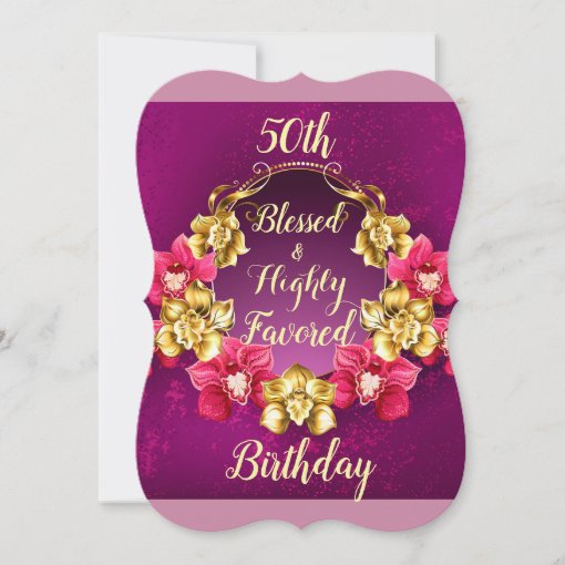 50th Blessed & Highly Favored Birthday Invitation | Zazzle