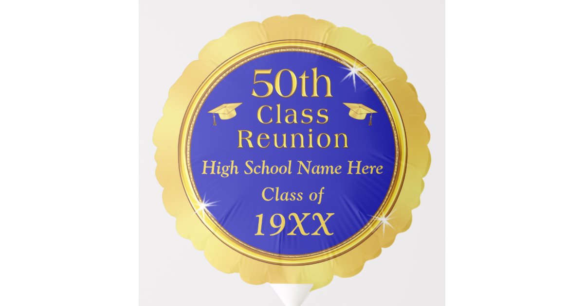 50th Class Reunion Balloons, Personalized Mylar Balloon | Zazzle