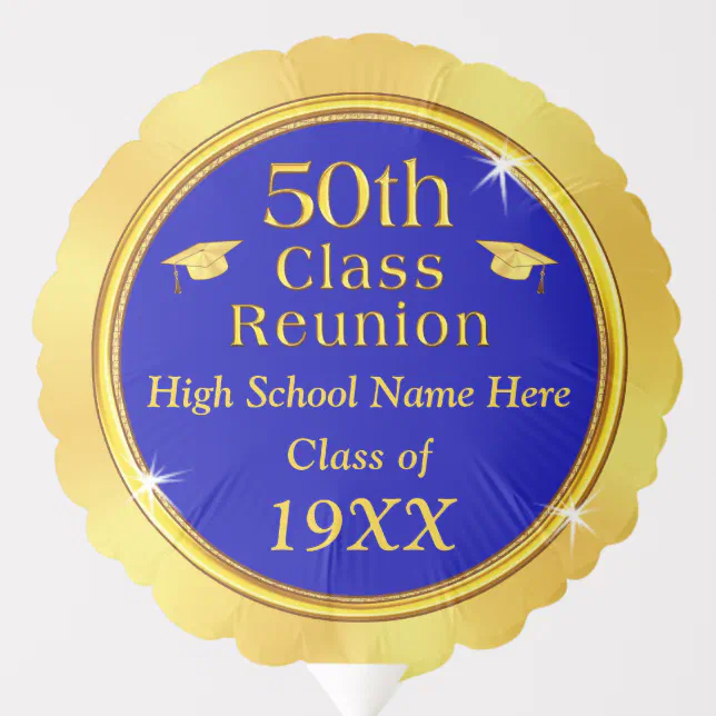 50th Class Reunion Balloons, Personalized Mylar Balloon | Zazzle