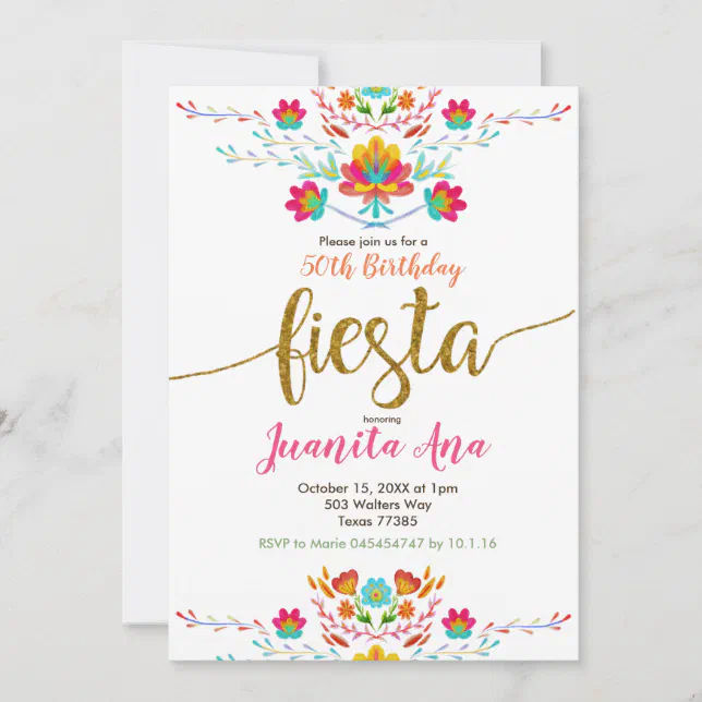 50th Fiesta Surprise Birthday Party Invitation | Zazzle