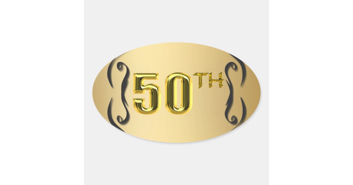 50th Gold Seals And Stickers | Zazzle