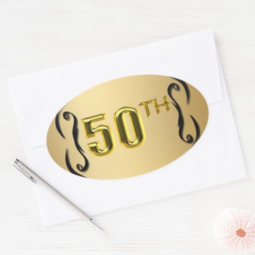 50th Gold Seals And Stickers | Zazzle
