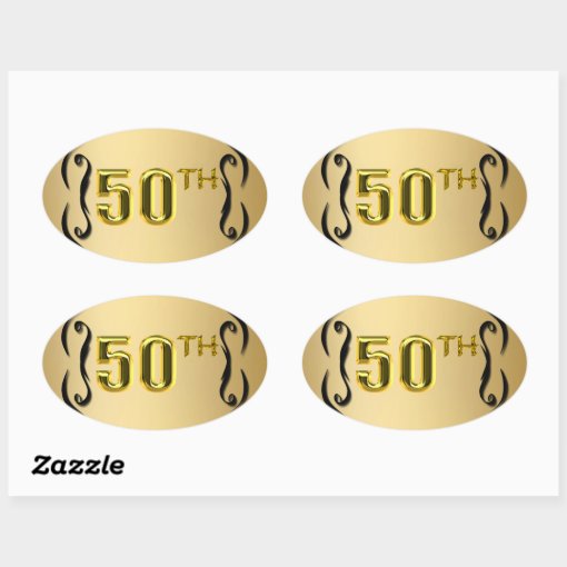 50th Gold Seals And Stickers | Zazzle