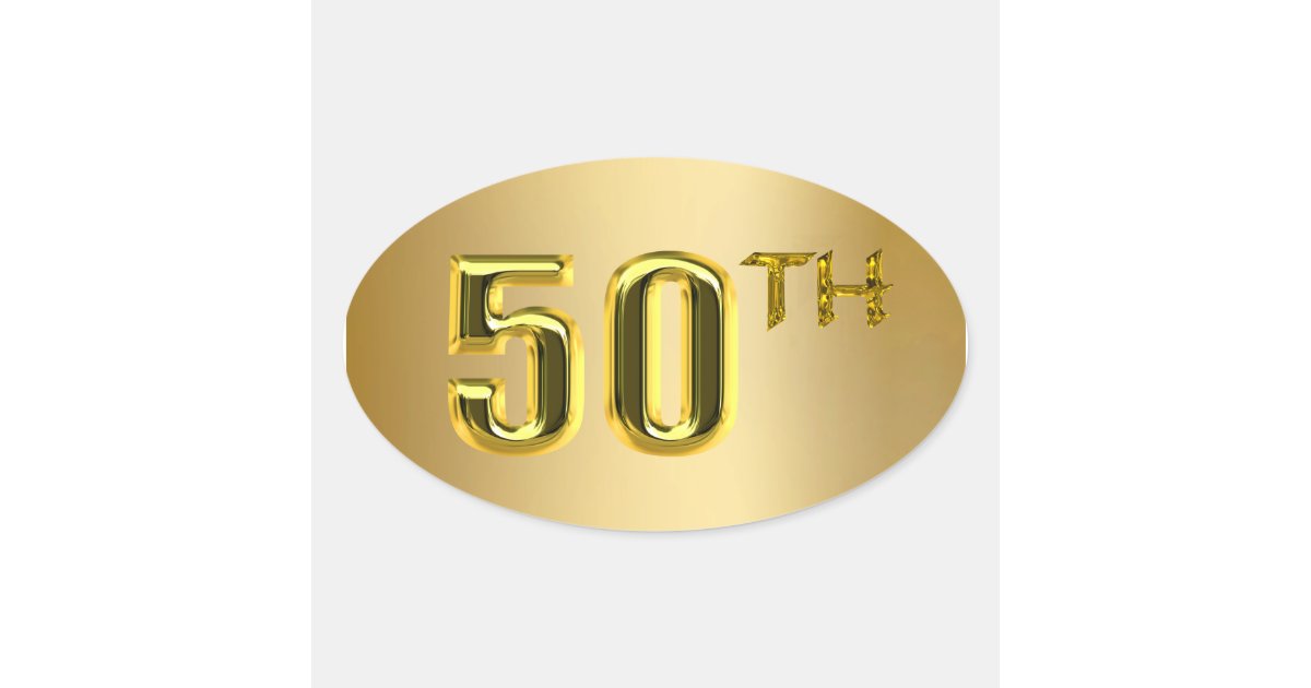 50th Gold Seals And Stickers | Zazzle