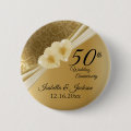 50th Gold Wedding Anniversary Button | Zazzle