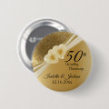 50th Gold Wedding Anniversary Button | Zazzle